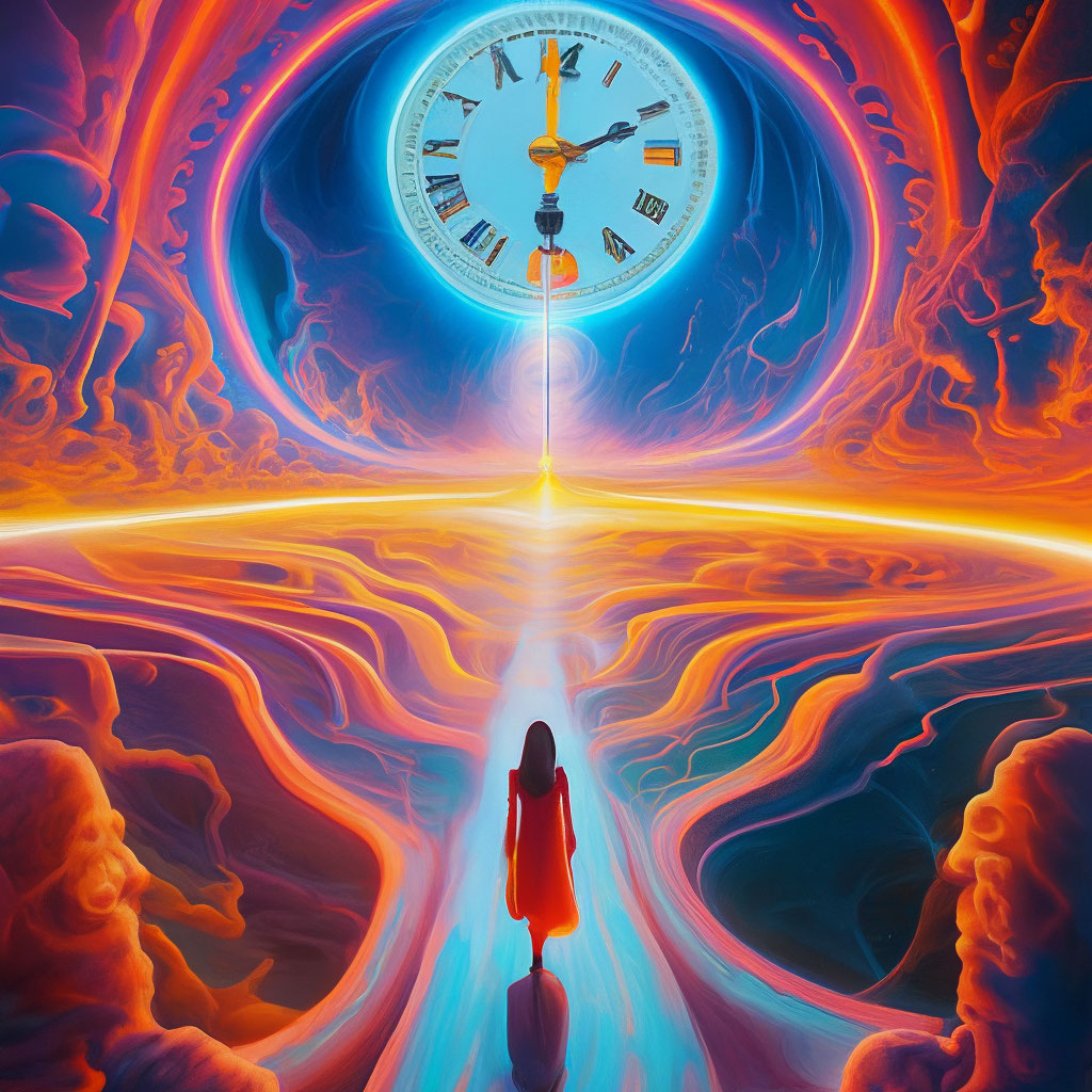 "Hyperspace time loop in the style of Dali, cinematic, bright" — image ...