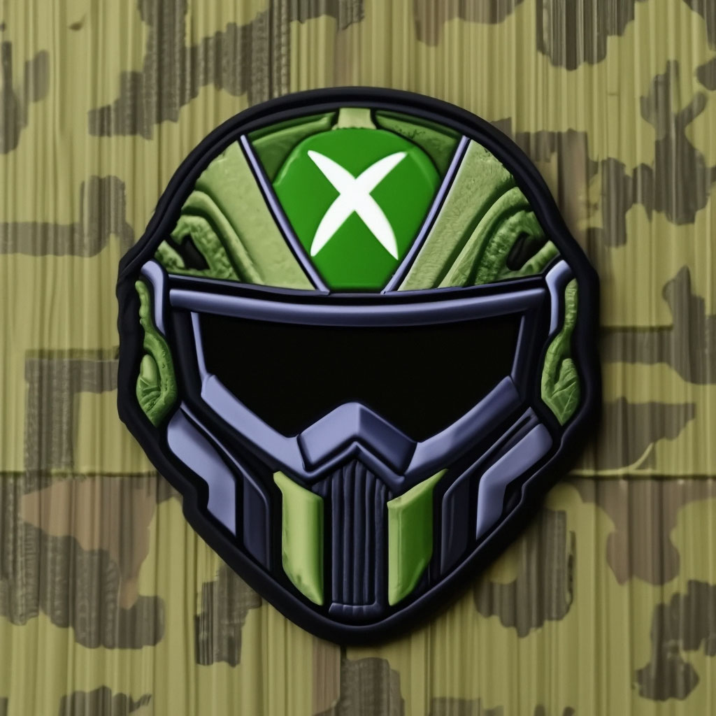 "Patch Xbox logo chevron in tactical helmet embroidered on fabric ...