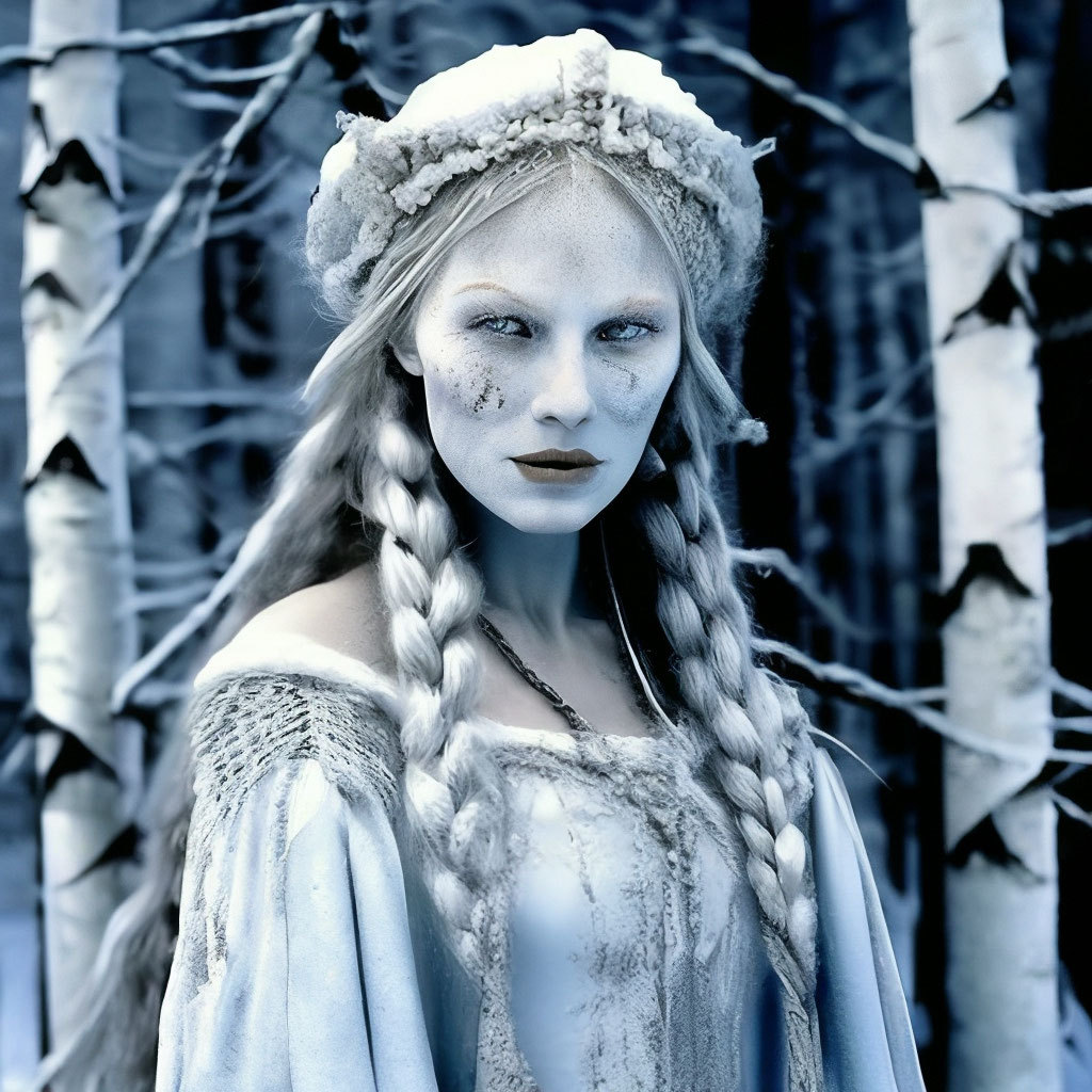 "Frozen into the ice under a birch tree is a beautiful undead Slavic ...