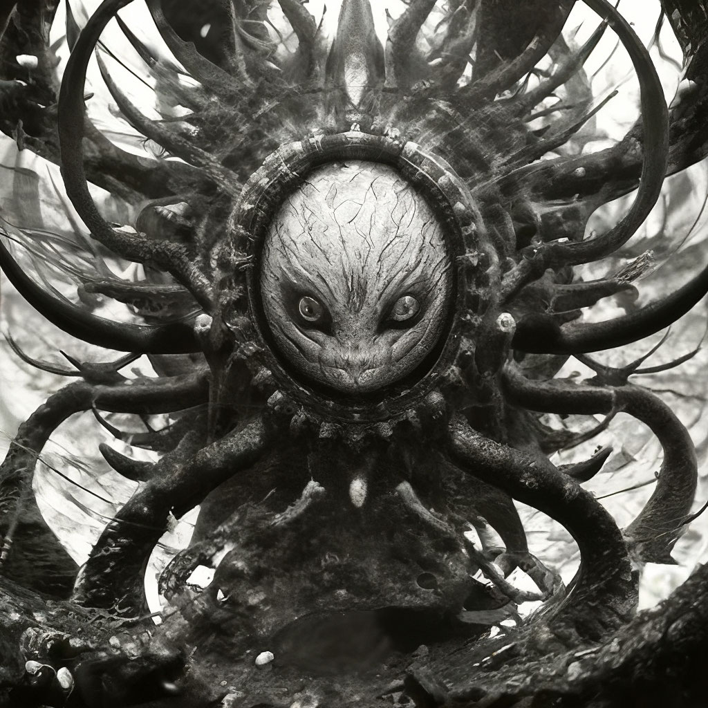 "Bw, black tones, dark, psychedelic, grotesque, death can dance, secret ...