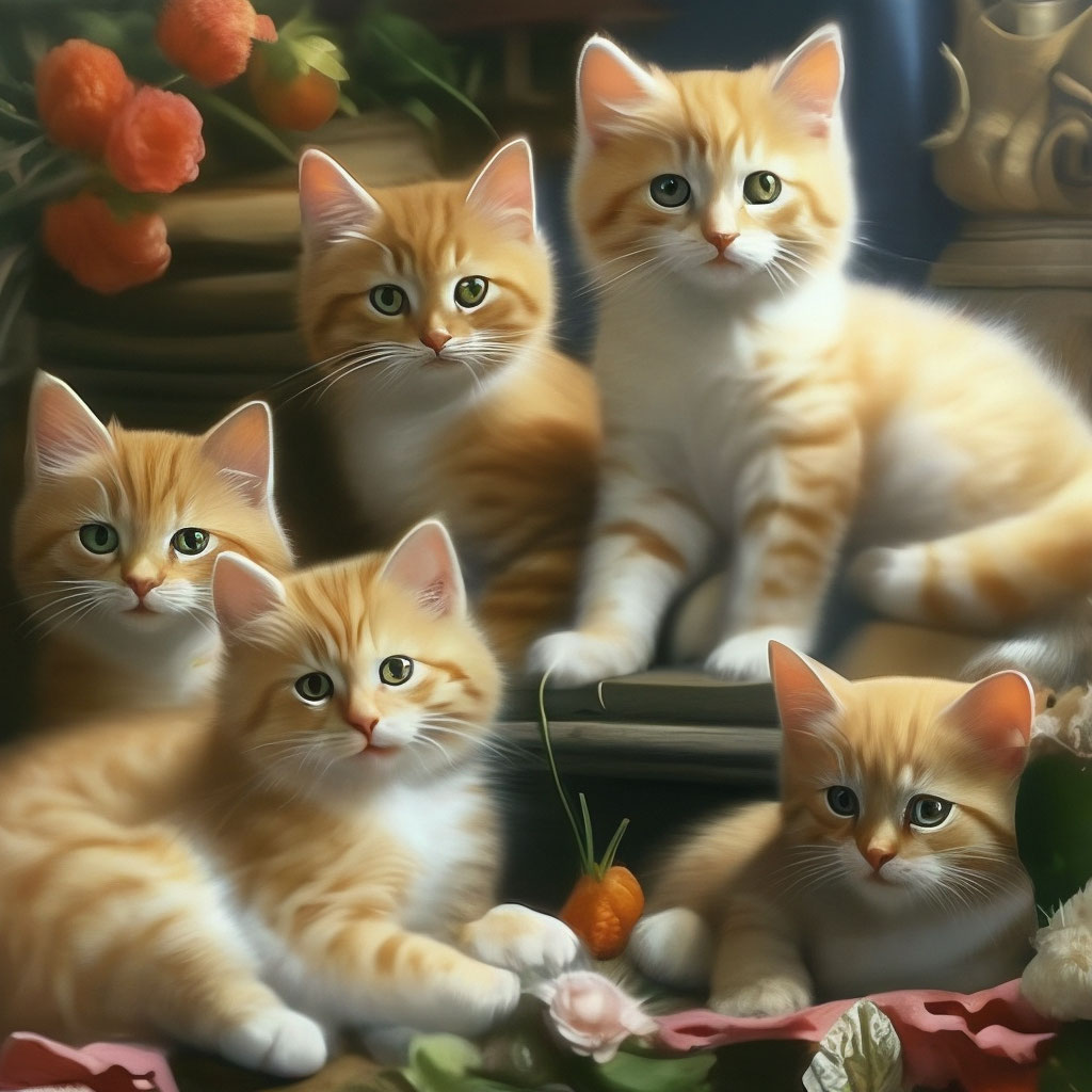 "Love of cats , and their kittens , aesthetically pleasing , realism ...