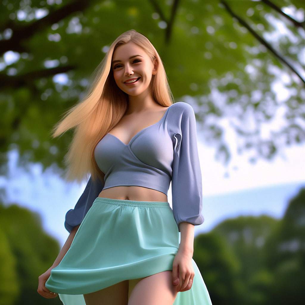 Full Body Shot Very Beautiful Pale 18yo Girl Big Bust Macromastia Big