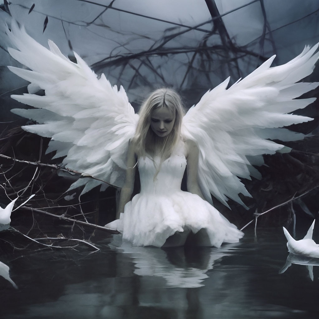"Give me white wings - I'm drowning in a pool, Through thorns, wires ...