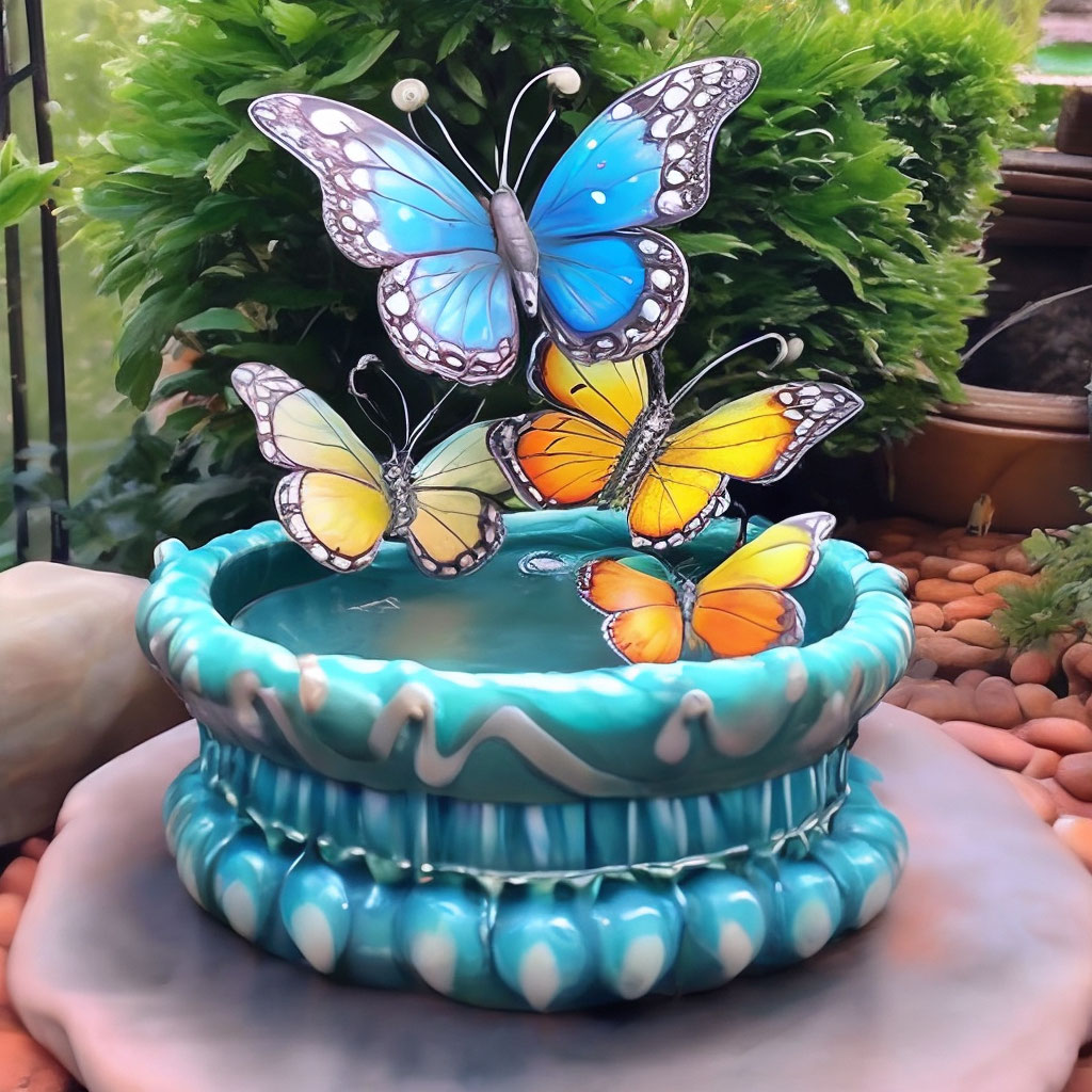 "Butterfly fountain cute, cute,beautiful,bright, hyperrealism super ...