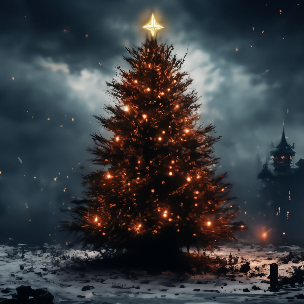 "The gloomy Christmas tree" — image created in Shedevrum