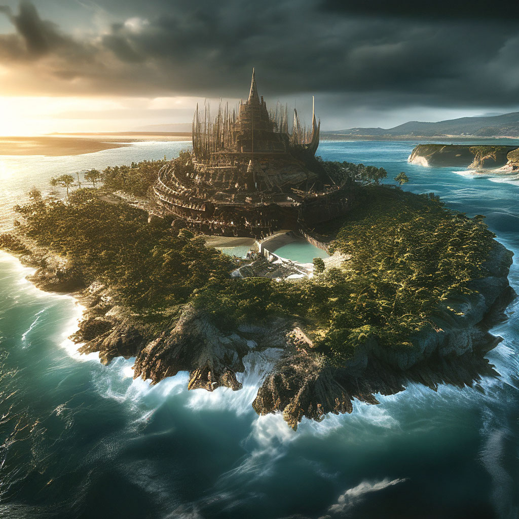 "Island of the damned,photorealism,wallpaper,deep sharpness only for ...