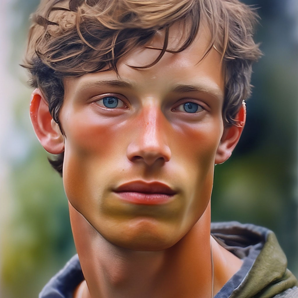 "Portrait of a welsh man young Detailed drawing, watercolor ...
