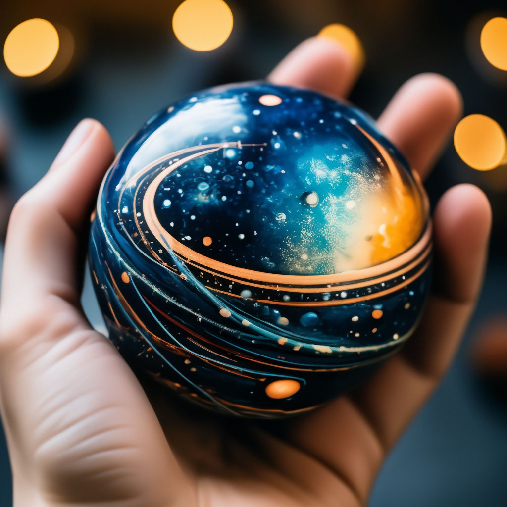 "In a glass ball, panels, space, orbits of planets, parallel worlds ...