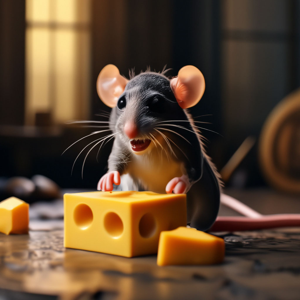 "The rat has closed the cheese" — image created in Shedevrum