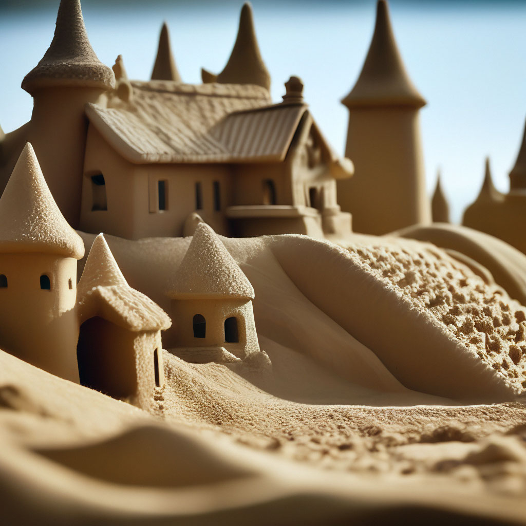 "Sand City💯 Sculpture made of sand. Russian peasant hut made of sand ...