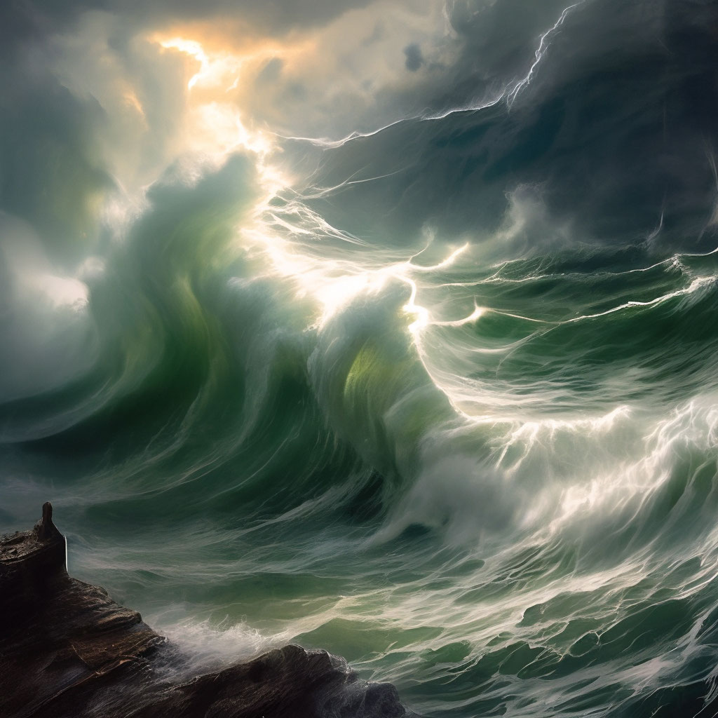"Let the storm break stronger!.." — image created in Shedevrum