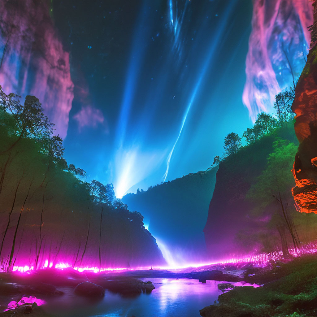 "Landscape of the unknown neon world. The rise of a neutron star. View ...