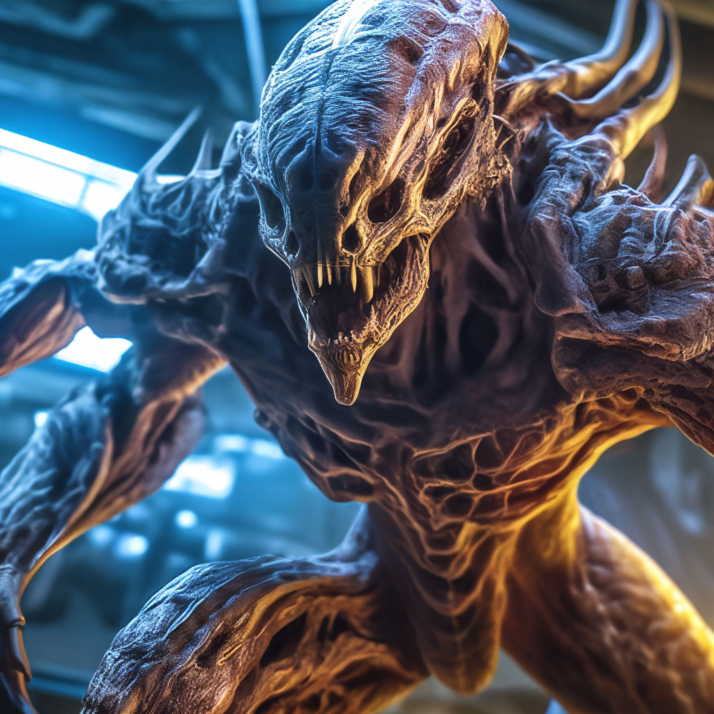 "Necromorph x-ray biomutant + coherent, octane, photorealistic, hdr ...