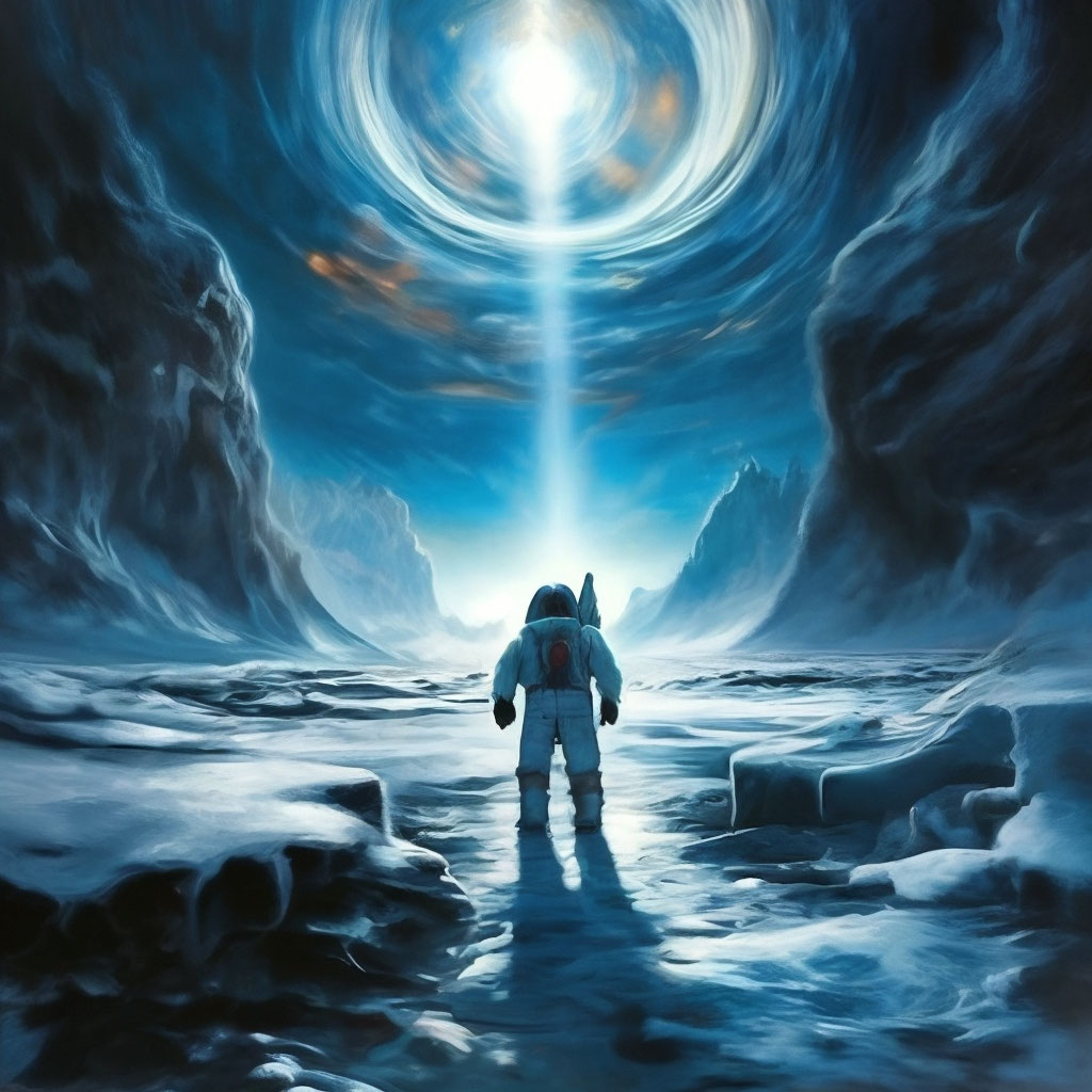 "The abyss!... in the image of outer cold space" — image created in ...