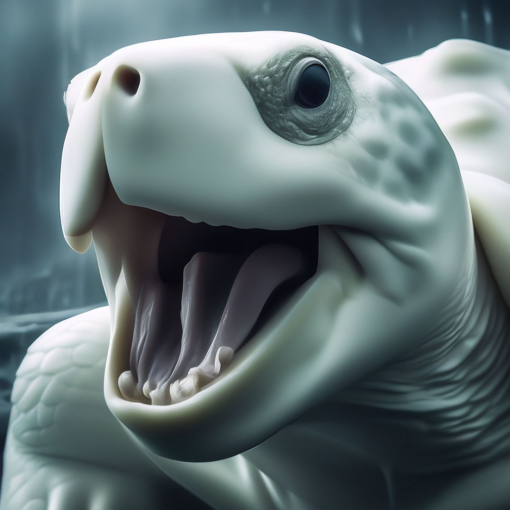 "The polar bear turtle yells and laughs" — image created in Shedevrum