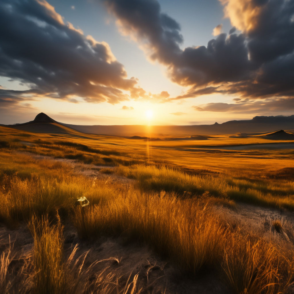 "Steppe and steppe all around, the sun merges with the earth at sunset ...