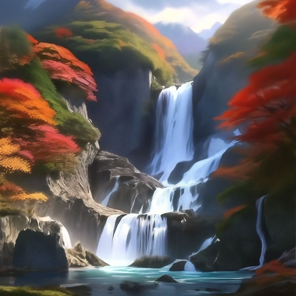 "Kagon Waterfall,Japan,8k,ultra-realistic art,high detail" — image ...