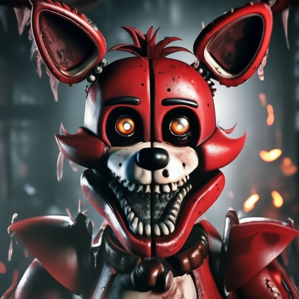 "FNAF realistic Foxy spooky and scary" — image created in Shedevrum