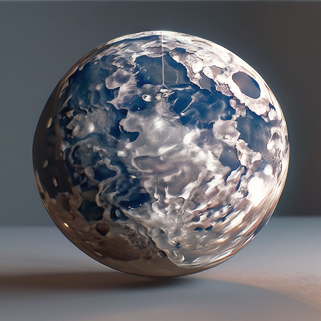 "3d moon in the ideal version" — image created in Shedevrum