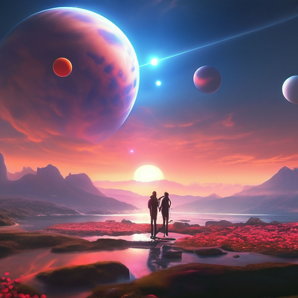 "A planet where there is only love💫" — image created in Shedevrum