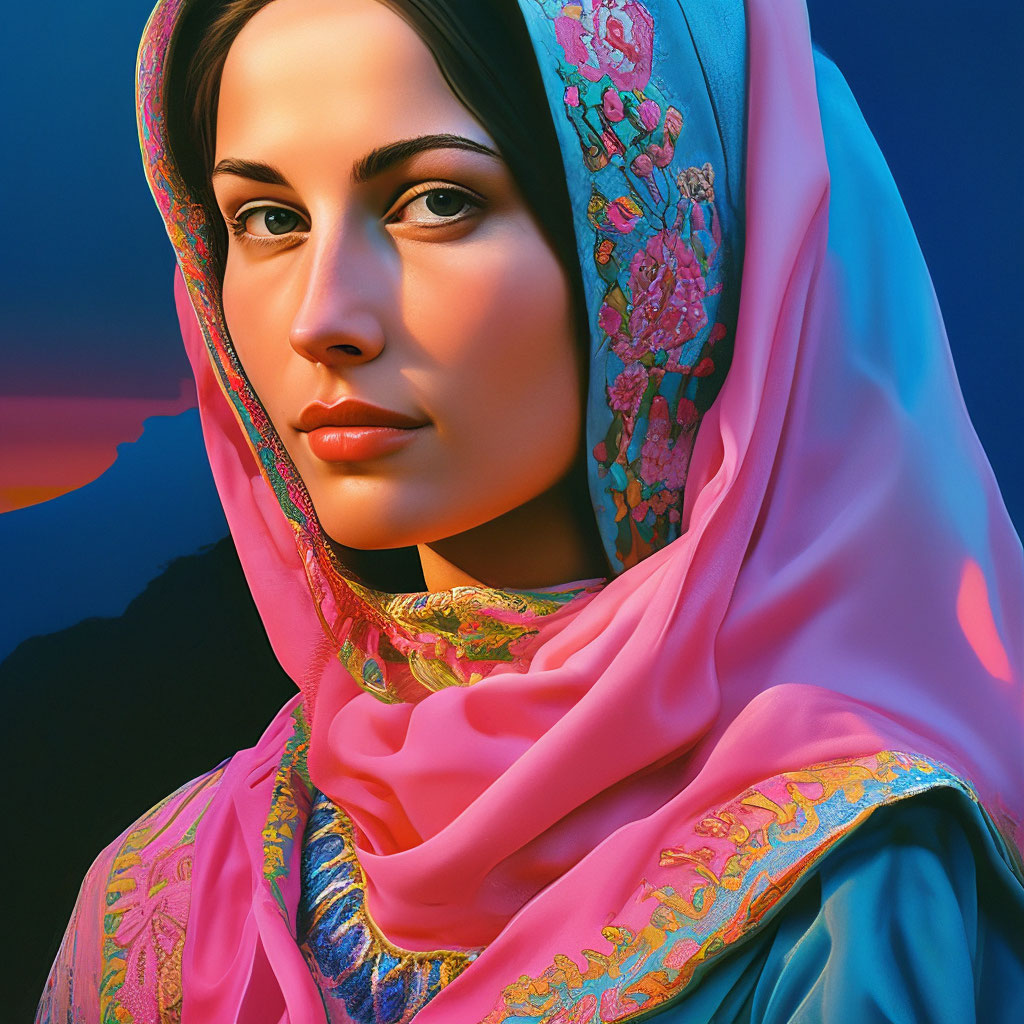"Anthropological portrait: a beautiful Chechen woman in a fashionable ...