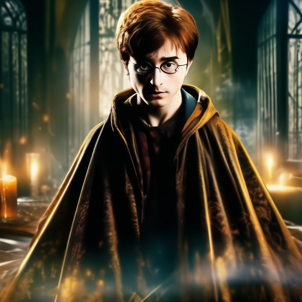 "Harry Potter in the Invisibility Cloak" — image created in Shedevrum