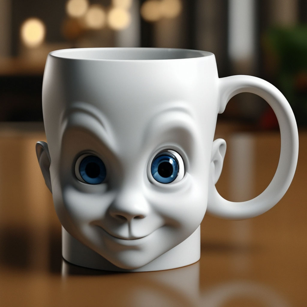 "Casper mug, hyperrealism, hyper detail,, high resolution, high quality ...