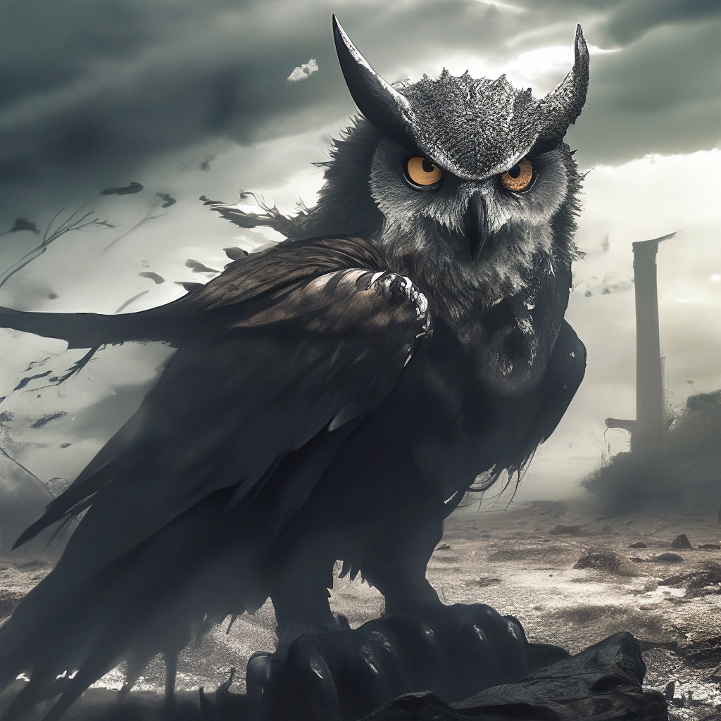 "Owl demon" — image created in Shedevrum