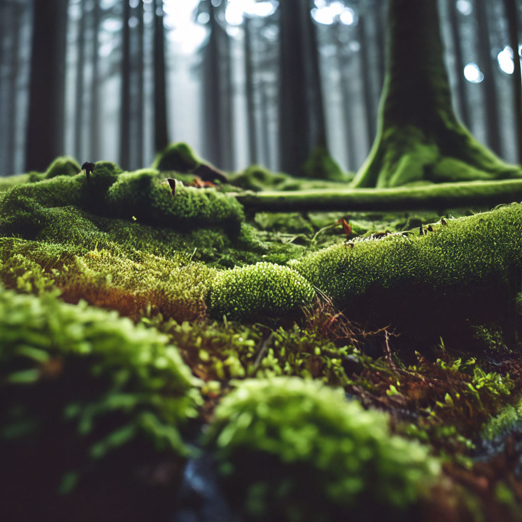 "Gloomy forest, moss and very damp, aesthetically pleasing, beautiful ...