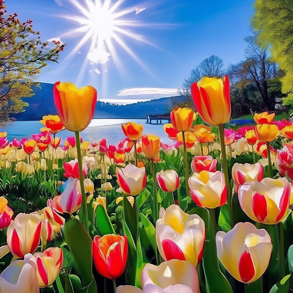 "Good weather, have a wonderful day! 💕🌹🌹🌹" — image created in Shedevrum