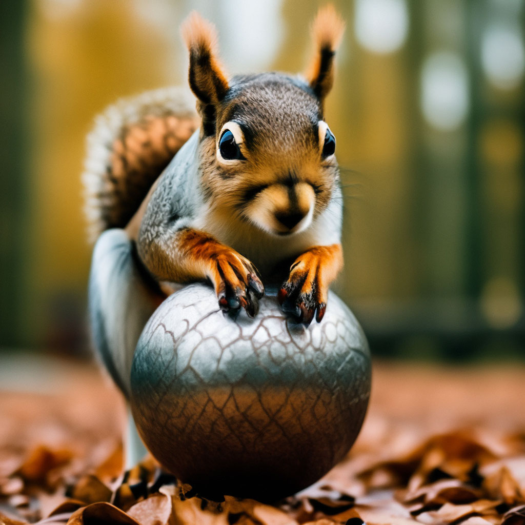 "Squirrel on the ball" — image created in Shedevrum
