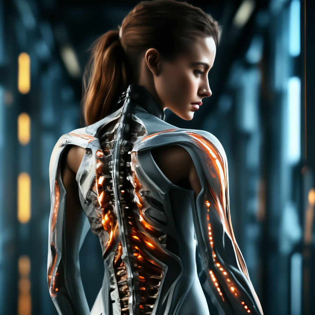 "A woman's back. relief muscles. normal physiology and anatomy. cyber ...