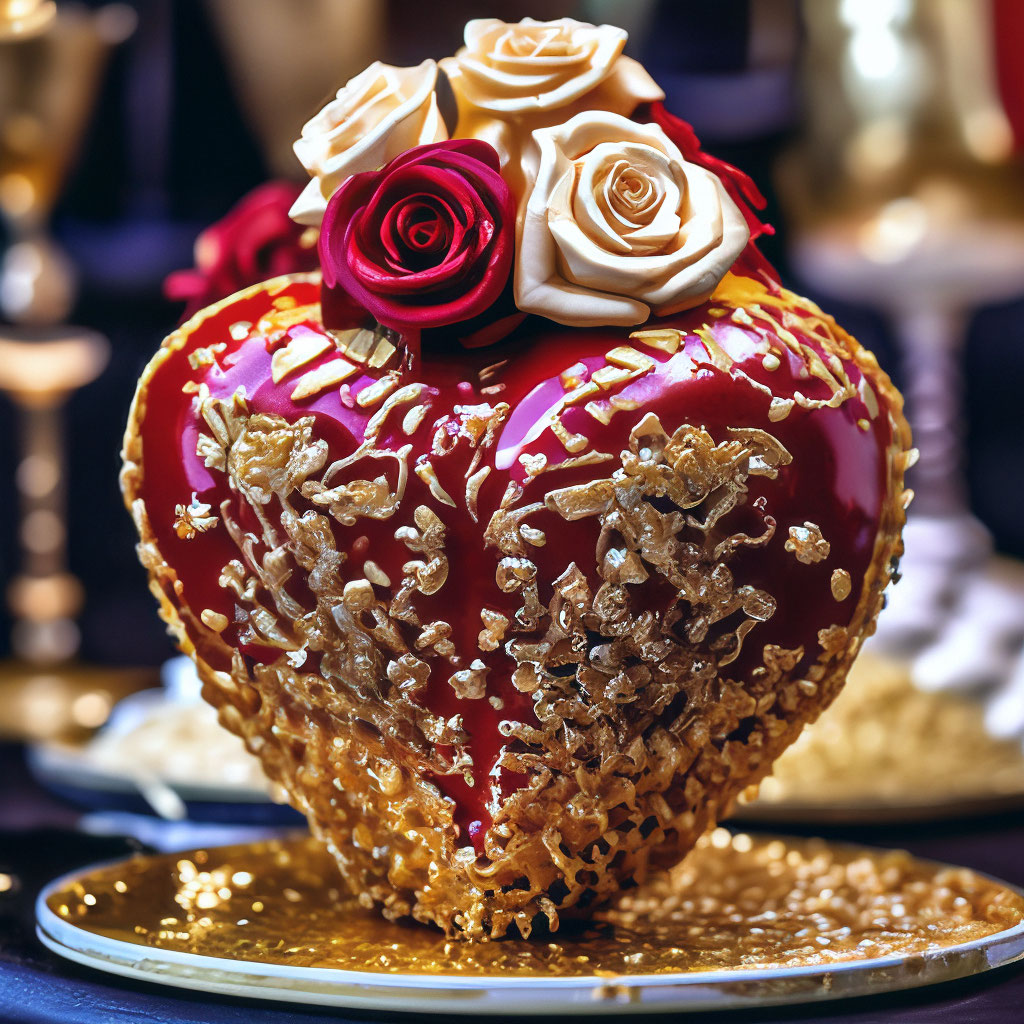 "Hyperrealism, filigree execution, luxury cake in the shapes of a dark ...
