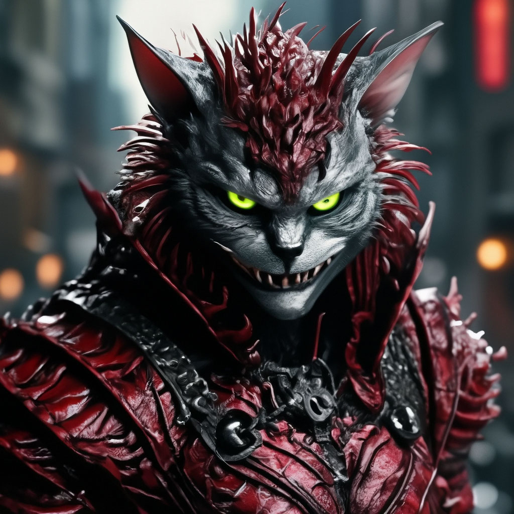 "Cheshire cat spawn, spawn movie style" — image created in Shedevrum