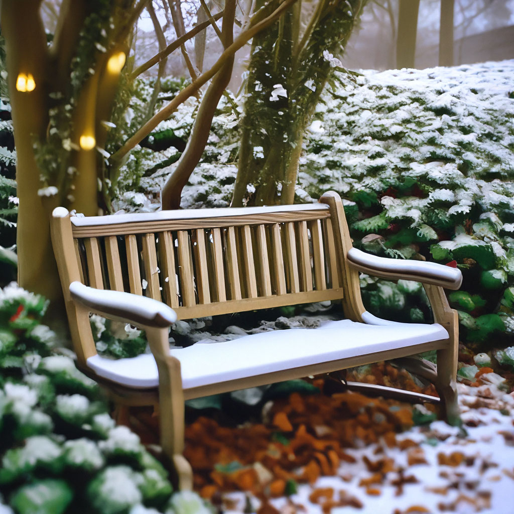"Bench under the mistletoe" — image created in Shedevrum