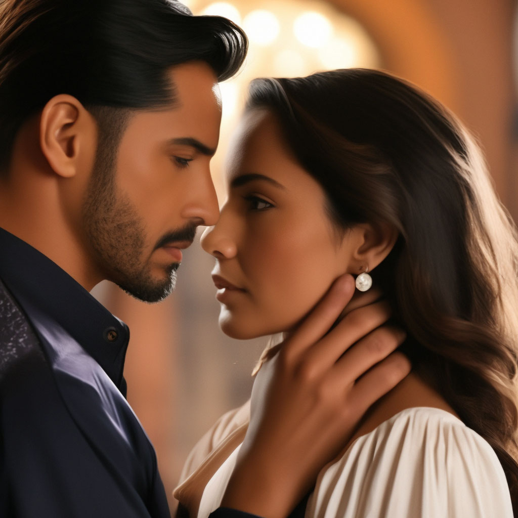 "A shot from a Mexican soap opera, the main character and the main ...