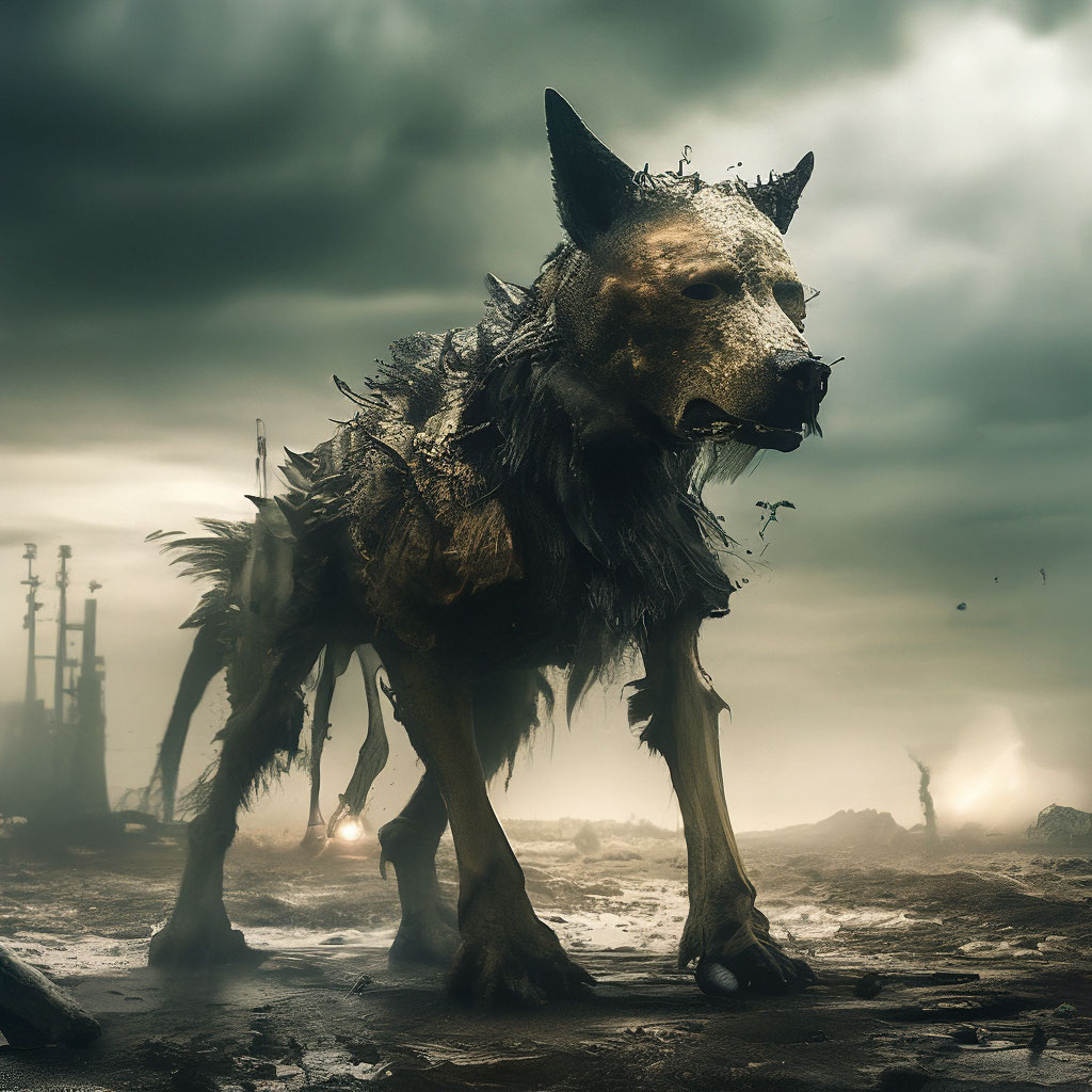 "Mutant dog" — image created in Shedevrum