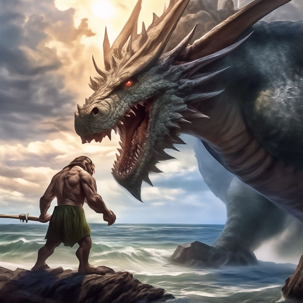 "Huge troll vs dragon, professional photo, aesthetically pleasing ...