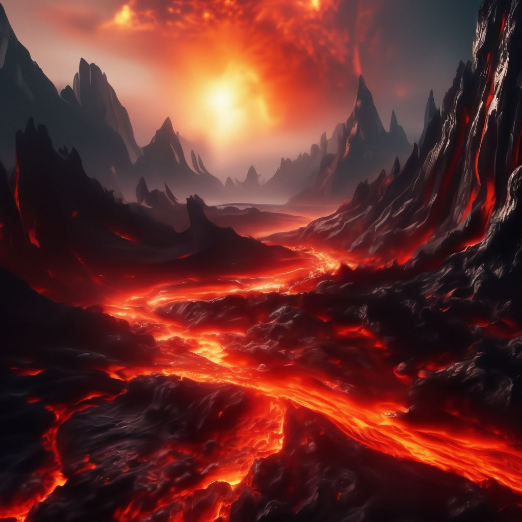 "A planet with a hellish habitat,lava,fire,volcanoes,hot sun,mountains ...