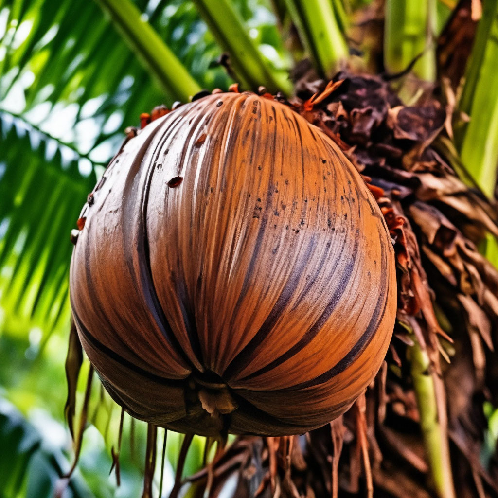 "Giant, coconut female, fruit of exotic palm lodoicea, seychelles ...