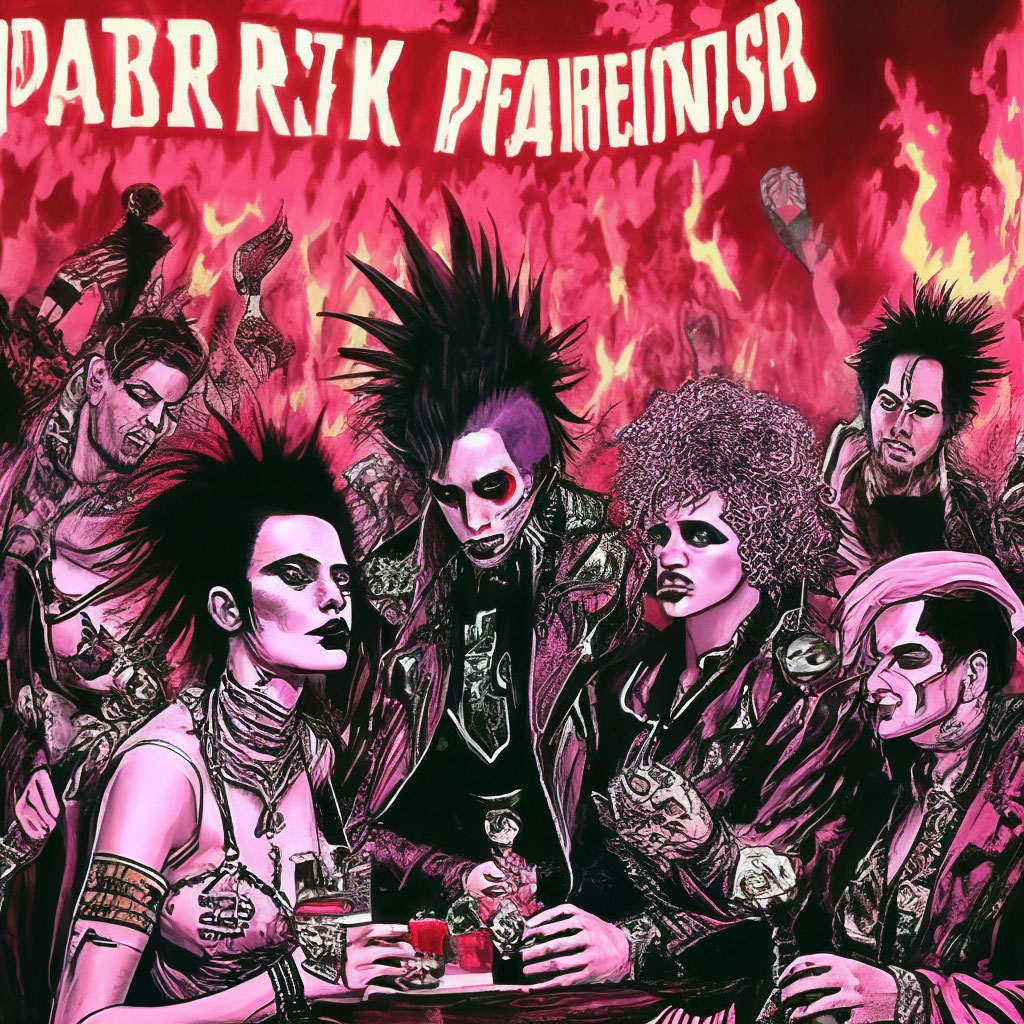 "The ghosts of the punks have a party in hell" — image created in Shedevrum
