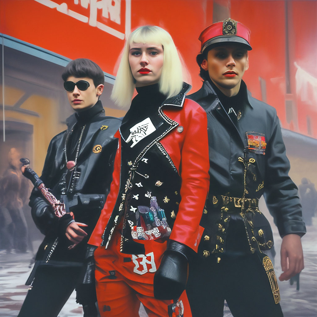 "Punk + soviet style" — image created in Shedevrum