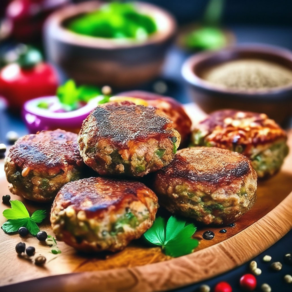 "Kefte with chia seeds and spices (meat cutlets in Turkish). Kefte meat ...
