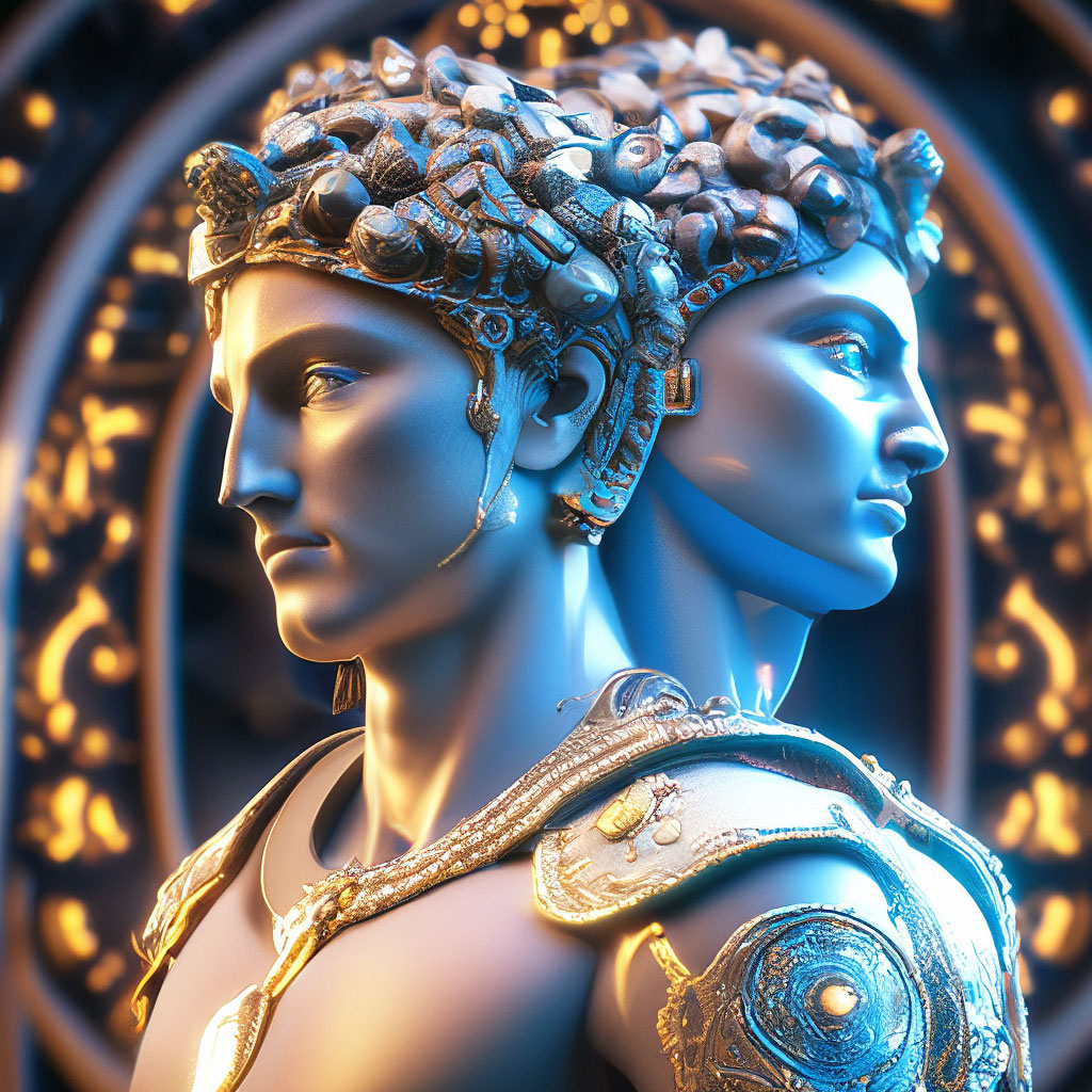 "Two-faced janus is a handsome man, ancient Roman mythology, one face ...