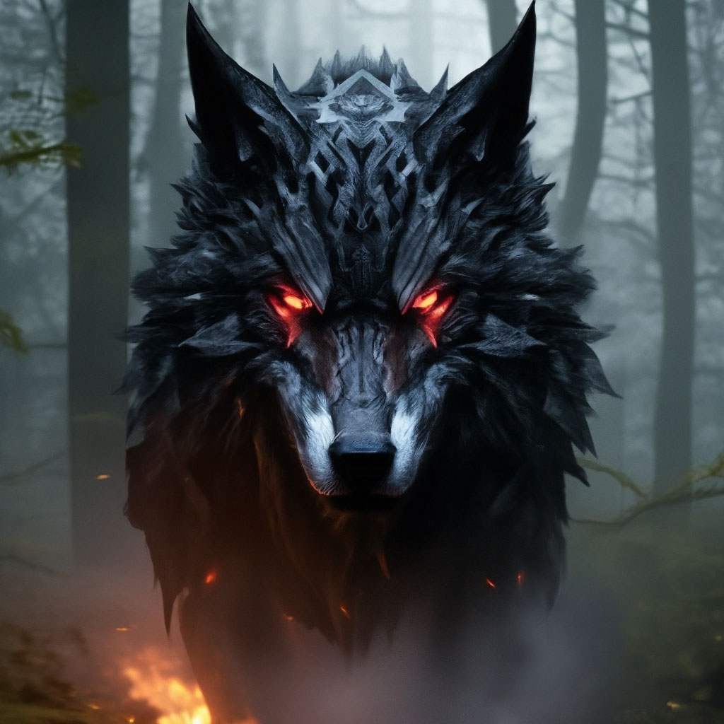"Legendary Fantasy Demonic wolf" — image created in Shedevrum