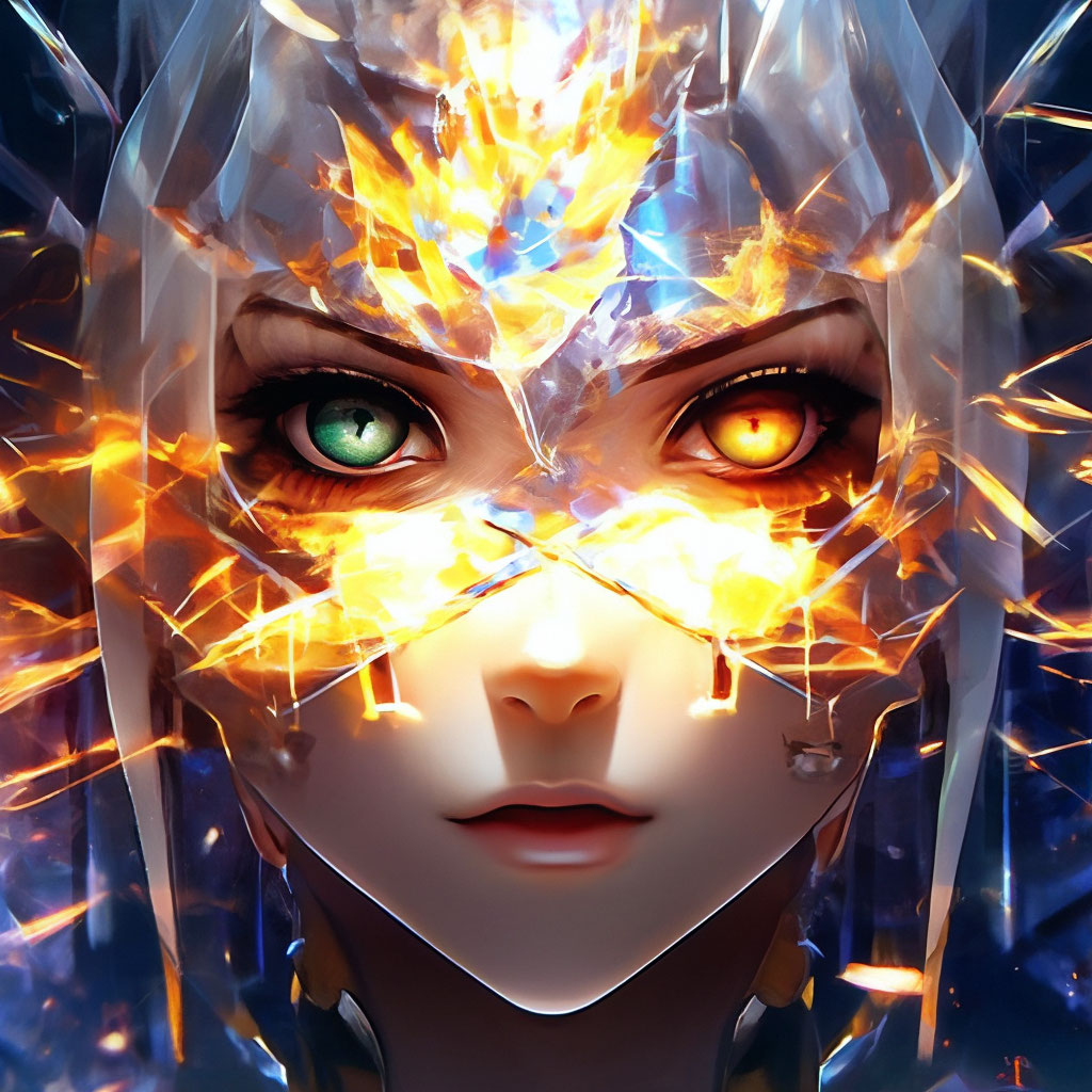 "Realistic mosaic, nuclear glow, explosion effect, destruction effect ...