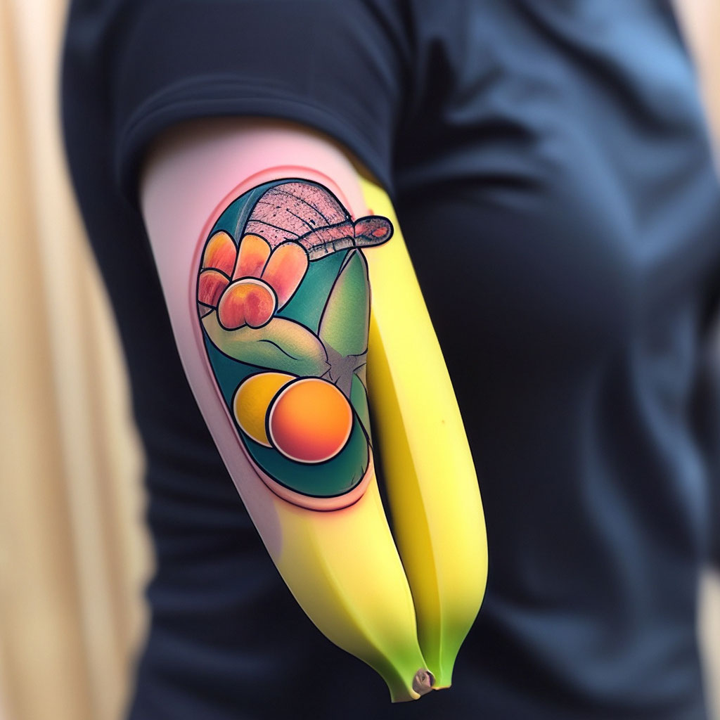 "Tattoo on a banana" — image created in Shedevrum