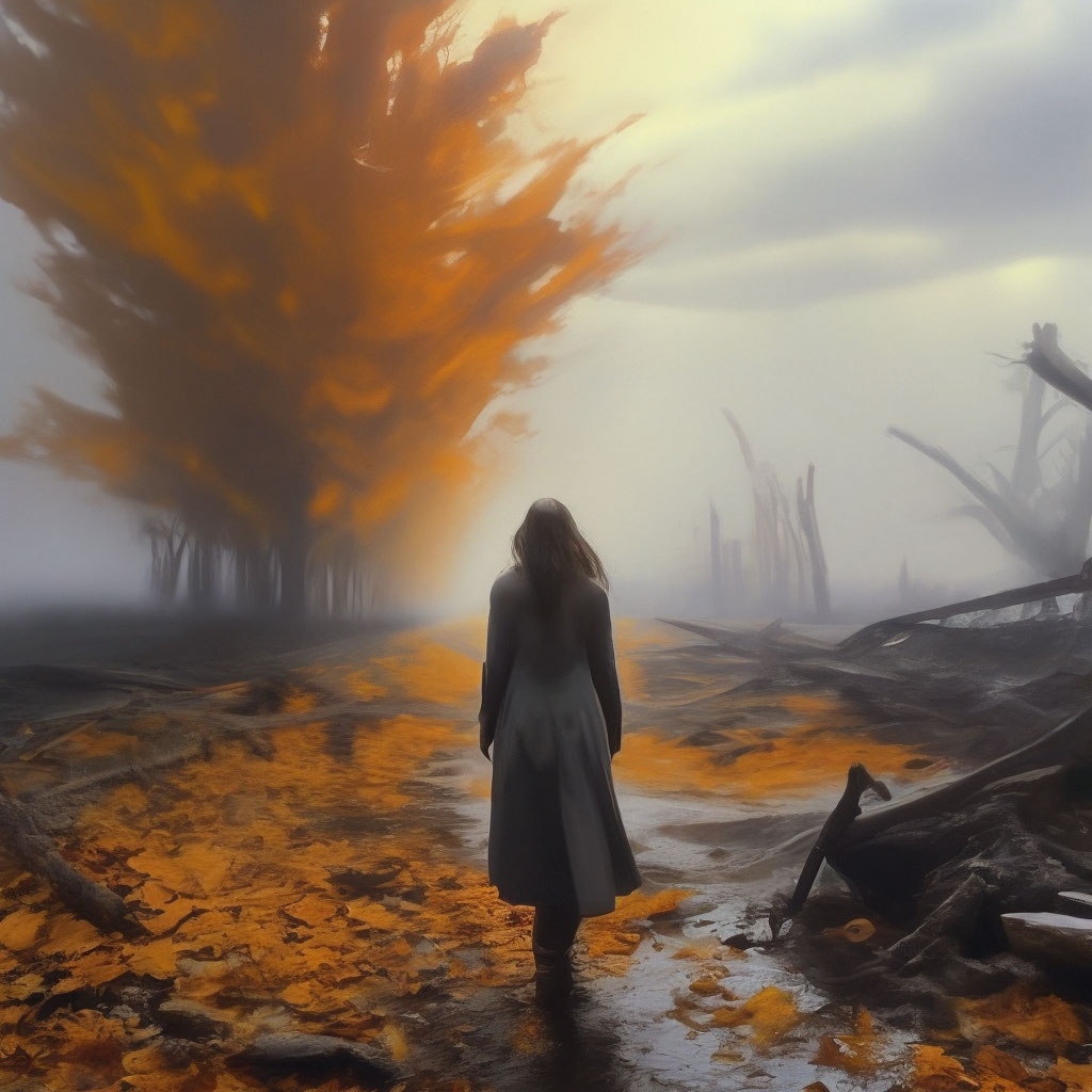 "Autumn, you look like my sadness, autumn..." — image created in Shedevrum