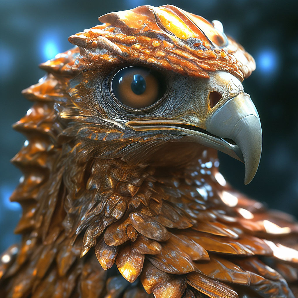 "Alien, mutant hawk, full body, general plan, hyperrealism ...
