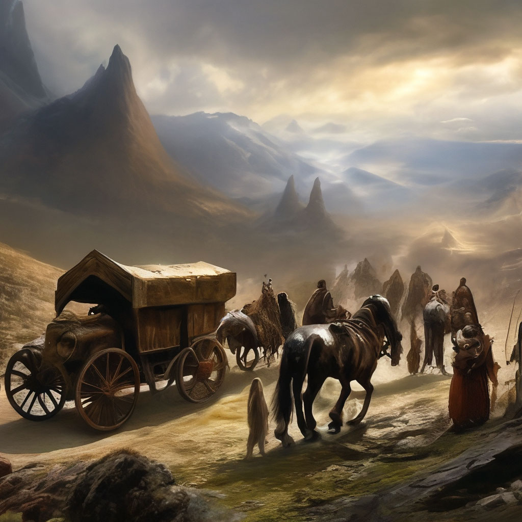 "Elves are settlers in the mountains, women, men, carts, carriages ...